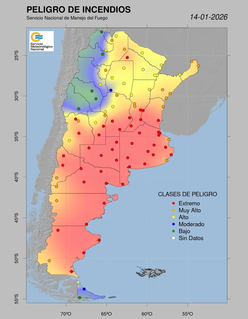 Rauch y casi la totalidad de la provincia está bajo "riesgo extremo" de ...